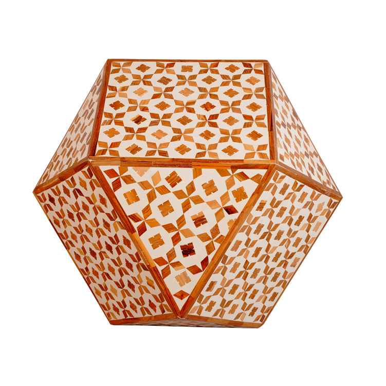 Anaya Diamond Shaped Bone Inlay Side Table - The Artisania