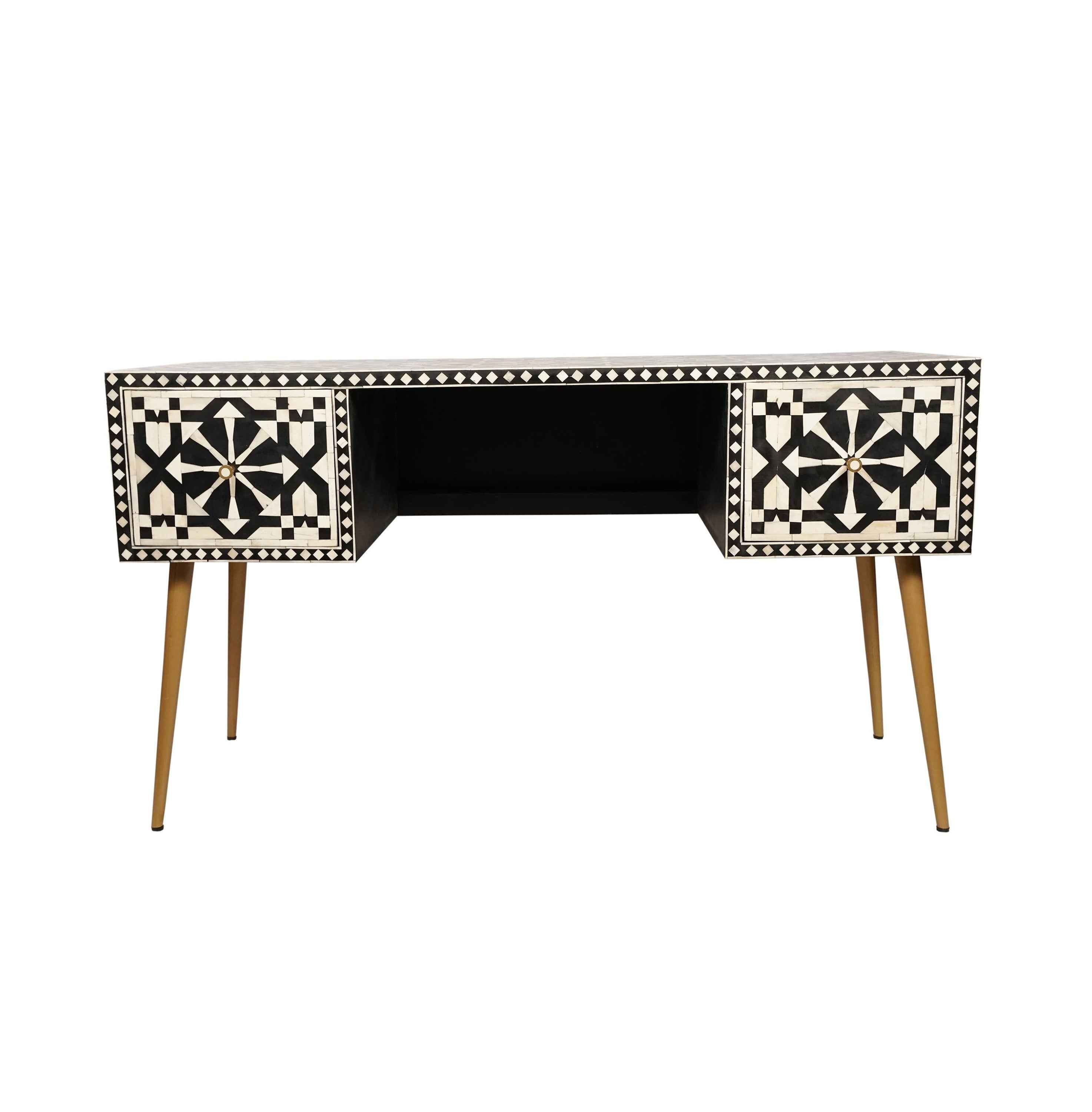 Riya Bone Inlay Study Table - The Artisania