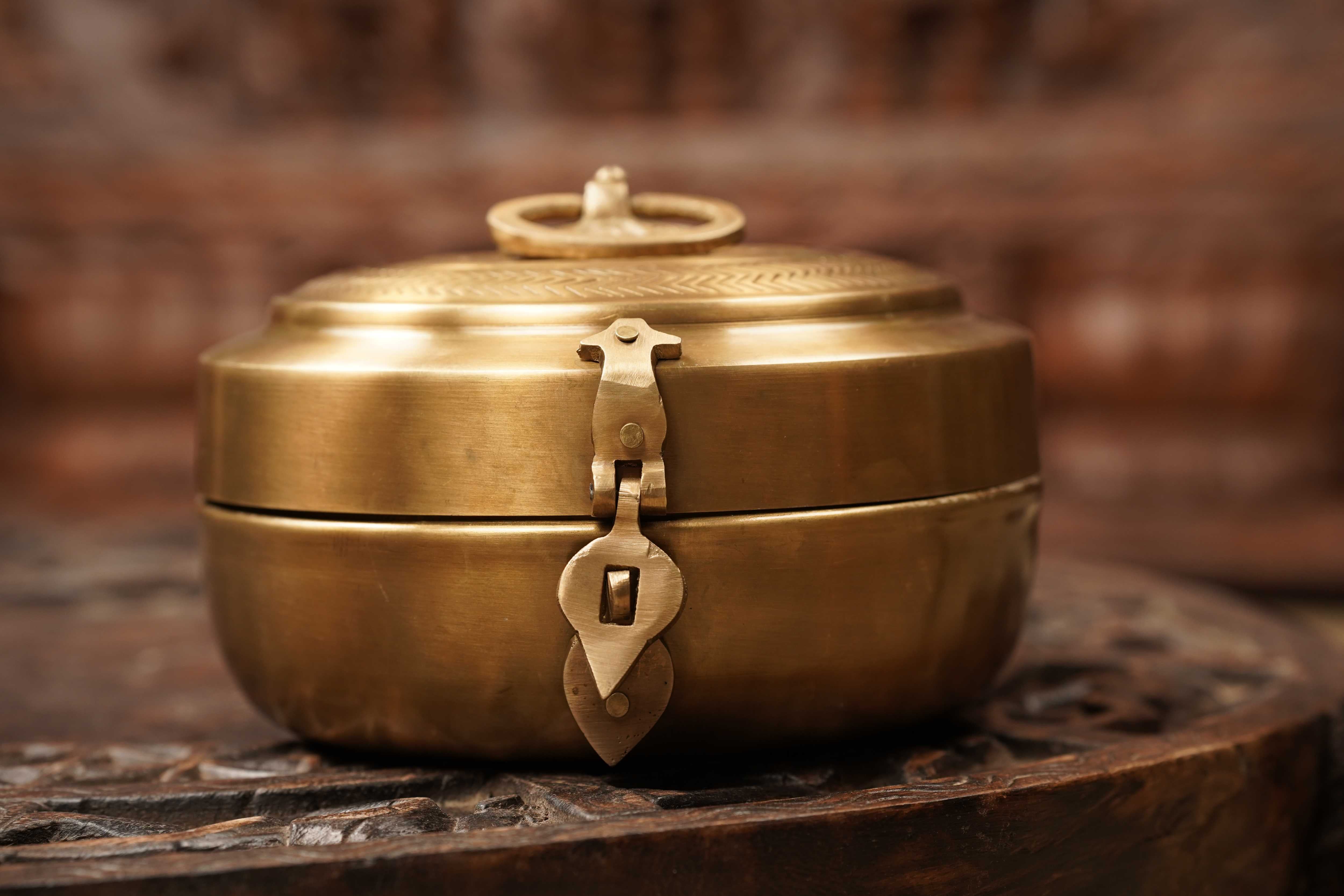 Brass Chapathi Box - The Artisania